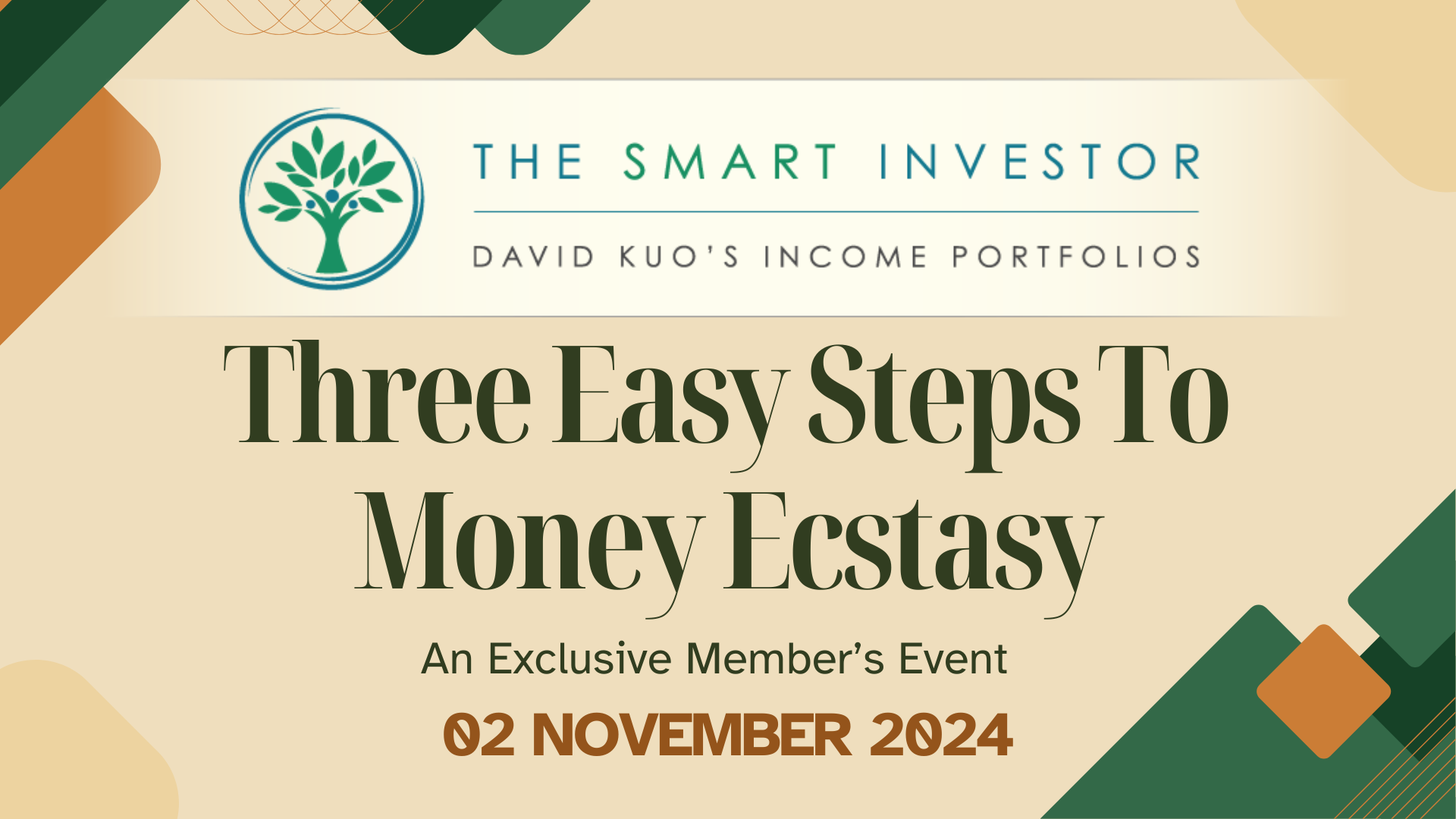 Recording of Exclusive Member’s Event “Three Easy Steps to Money ...